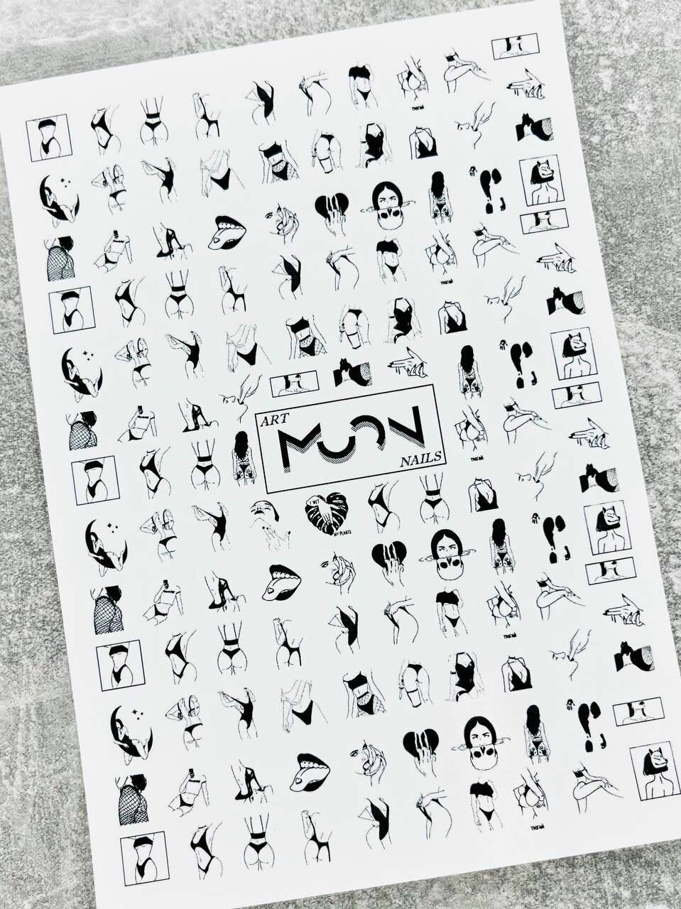 Слайдеры водные наклейки для ногтей. На любой фон. 10 на 13.5 см.