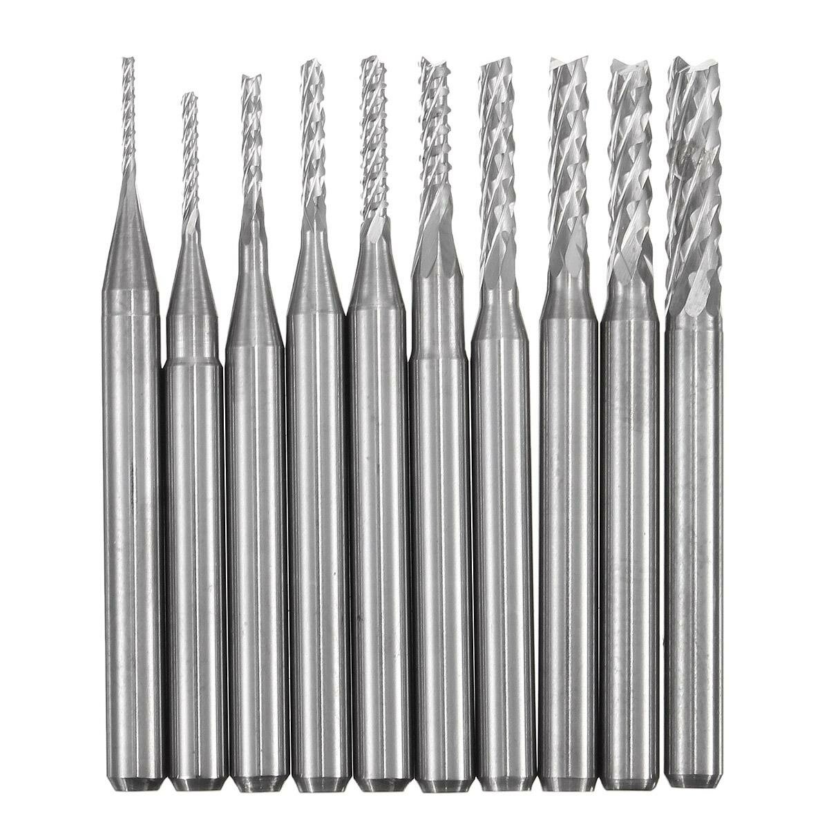 Drillpro 10 шт. 1/8 дюйма 0,8-3,175 мм сверло гравировальный резак вращающийся ЧПУ сверло концевая фреза