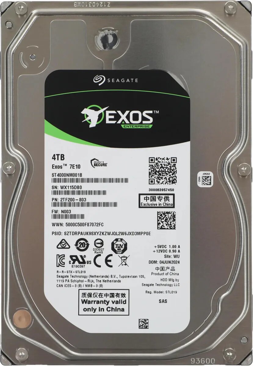 Жесткий диск Seagate Exos 7E10 ST4000NM001B