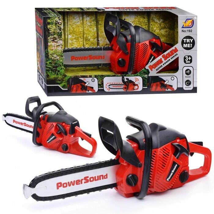 Детская пила, пластик, красная, для детей от 3 лет, музыкальная, 1 шт.