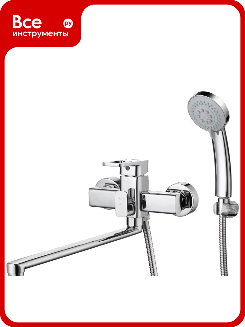 Смеситель для ванны и душа G-lauf с поворотныи изливом 35 см и, ванны и душа