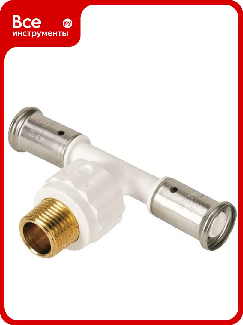 Тройник HENCO НР, ПВДФ пресс, белый, 20x1/2 x20 14PKW-200420