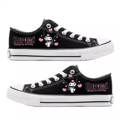 Симпатичные парусиновые кроссовки, высокие, черные, в студенческом стиле, универсальные, в японском осенне-зимнем стиле, с ручной росписью.