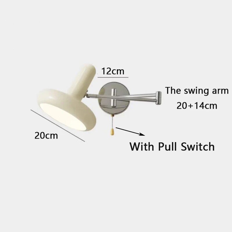 Настенные светильники KINLAMS Soft Style, Тёплый белый (2700-3500 K), WD297-Pull Switch, Белый