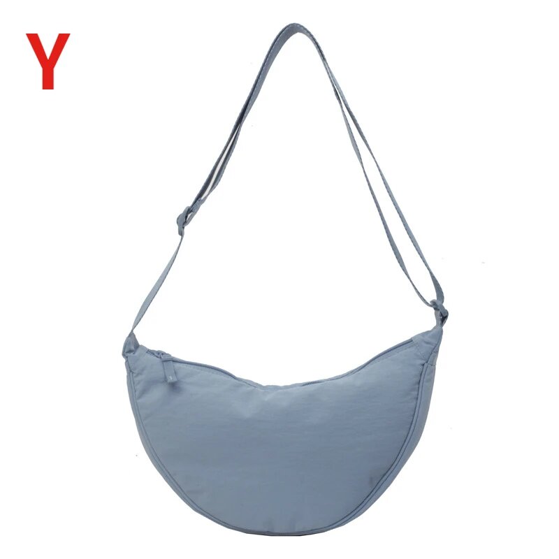 Повседневная женская сумка-мессенджер из однотонного нейлона, простая, light grey, SKU01018