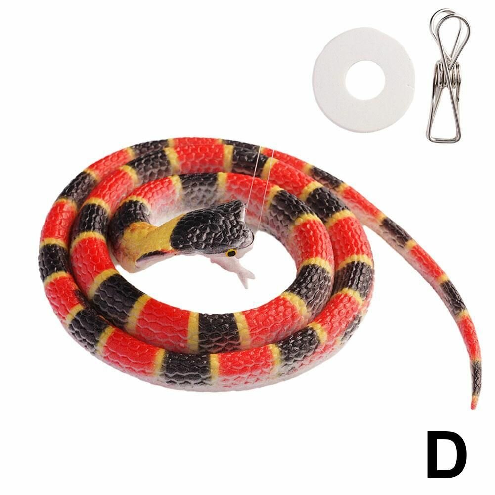 70 см Забавная эластичная игрушка-шутка с имитацией питона(В комплект входят зажимы и фиксирующая проволока)