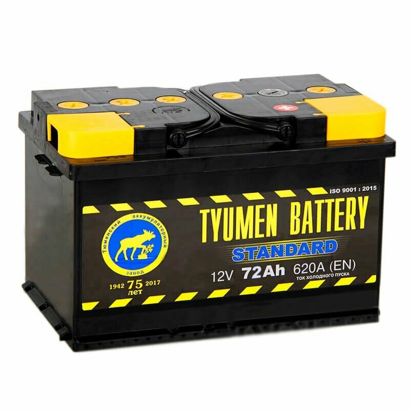 Аккумулятор Tyumen Battery Standard 72 Ач обр. пол. низкий 620A (278x175x175)