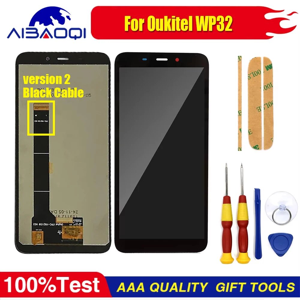 Сенсорный экран для Oukitel WP8 Pro WP10 WP15 WP16 WP17 WP18 WP19 WP20 WP21 WP22 WP23 WP26 WP27 WP28 WP30 Pro ЖК-дисплей WP32 Black cable