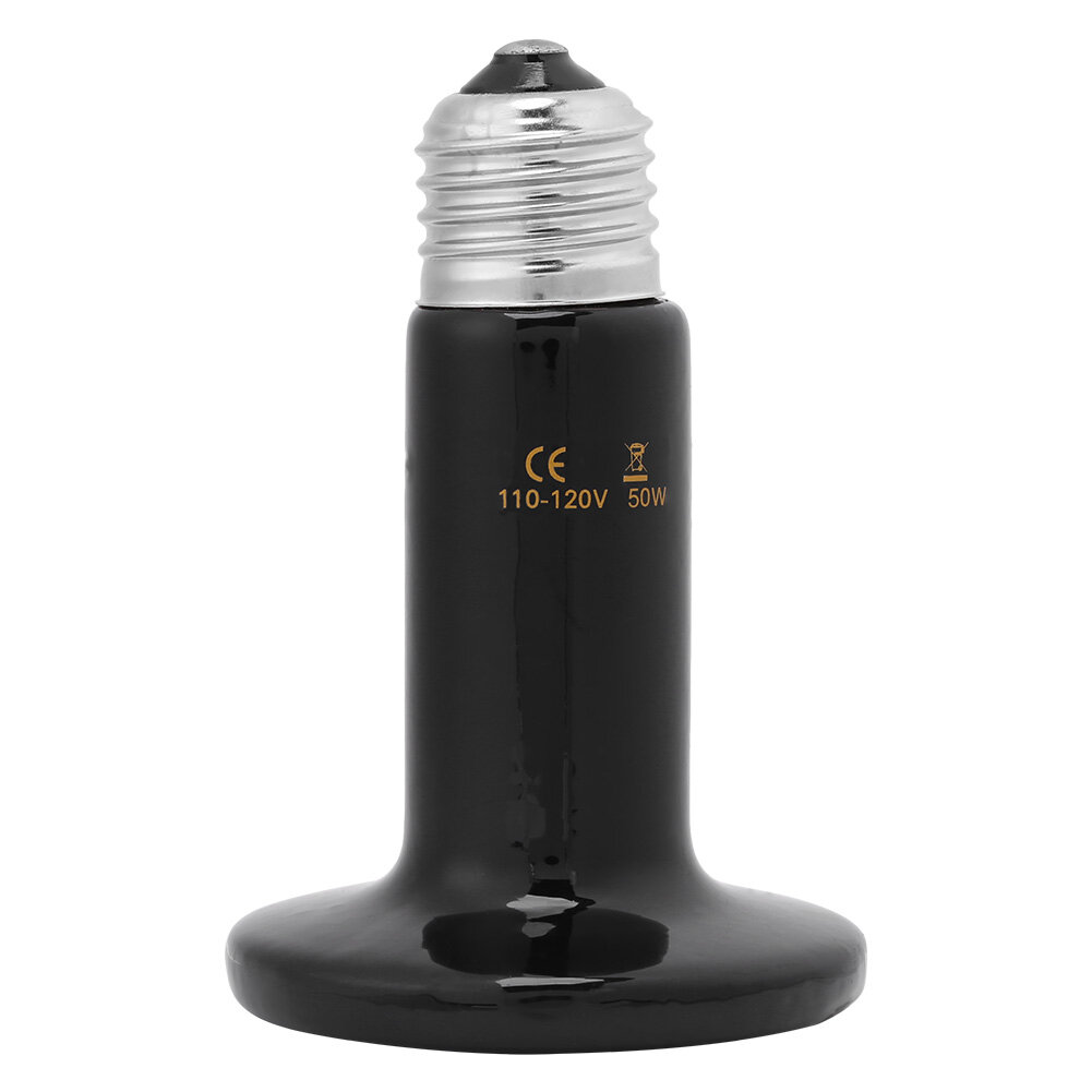 Инфракрасная керамическая лампа-обогреватель 110 В для рептилий, 50 Вт