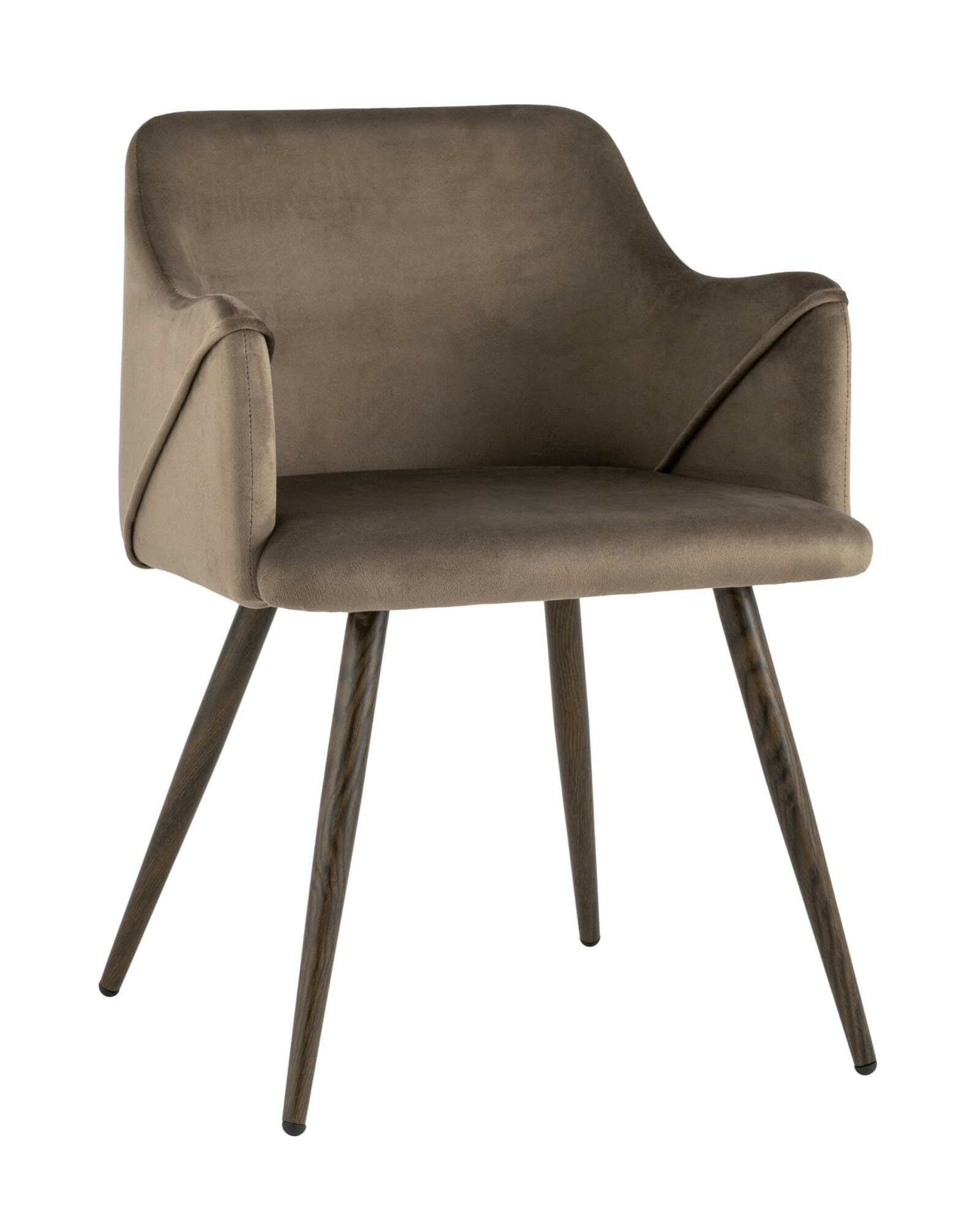 Стул Монарх NEW STOOL GROUP коричневый, ткань, металл, мягкое сиденье, с подлокотниками