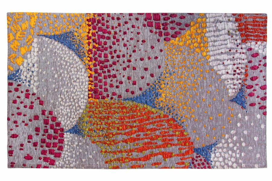 Ковер Cleopatra "Прато", прямоугольный, безворсовый, 60x100 см, серый, синий, оранжевый