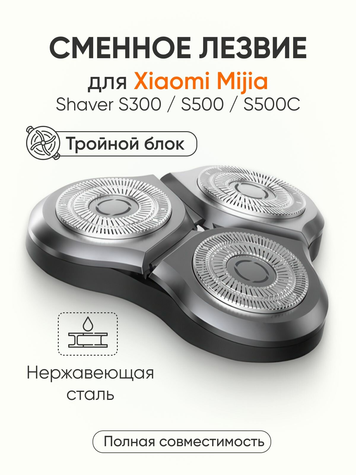 Сменное лезвие, для электробритвы, для Xiaomi Mi Electric S300 / S500 / S500C