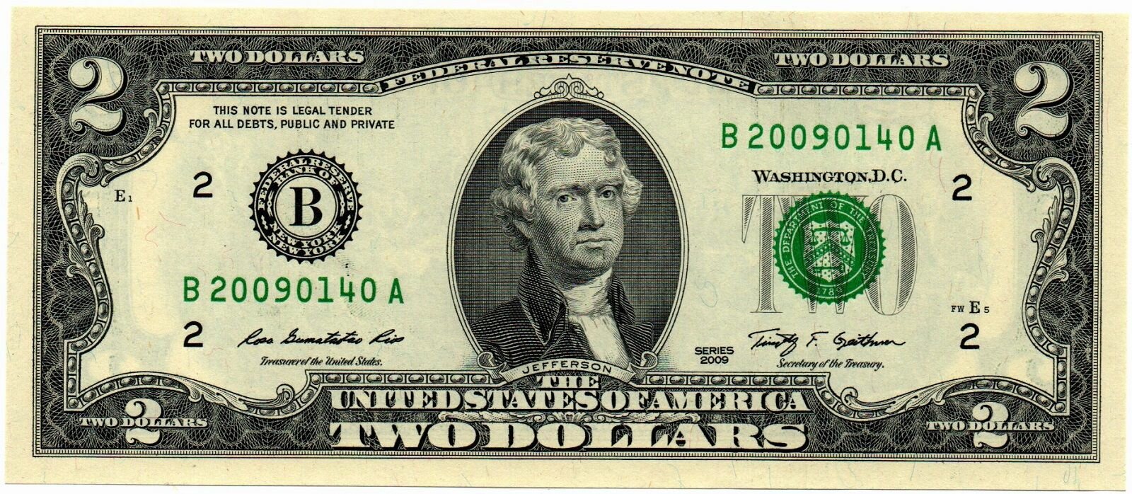 2 доллара 2009 год США 20090140