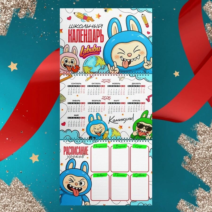 Календарь настенный с расписанием лабубу
