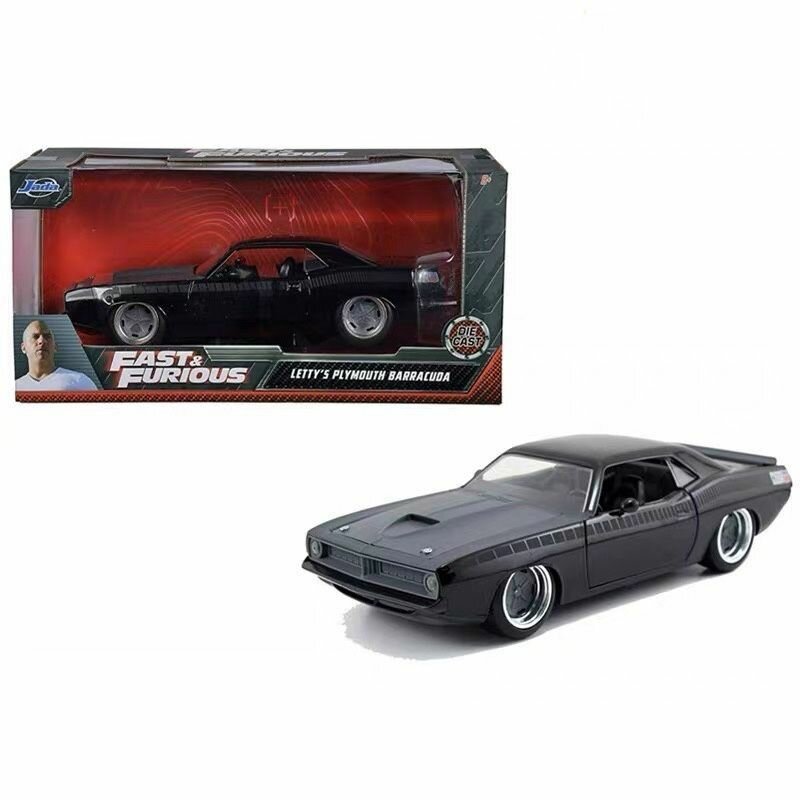Машинка Jada Toys Fast & Furious 7, 1:24 Letty's Plymouth Barracuda Black, Детские игрушки, подарки для коллекци+онеровкие игрушки, Коллекционные подарки