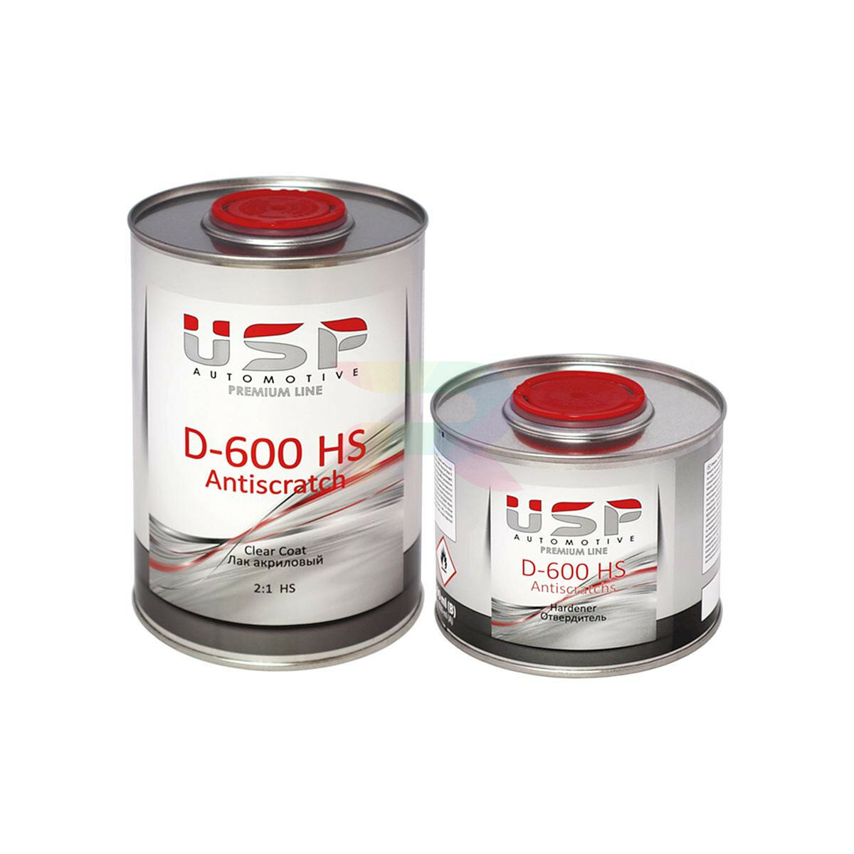 Акриловый автомобильный лак против царапин USP Premium D-600 HS 2:1 Antiscratch Clear Coat 1 л. с отвердителем 0,5 л.