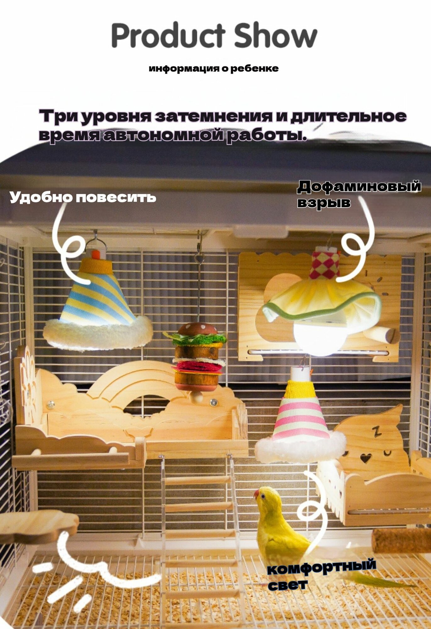 Принадлежности для попугаев, уютные ночники, ночные светильники