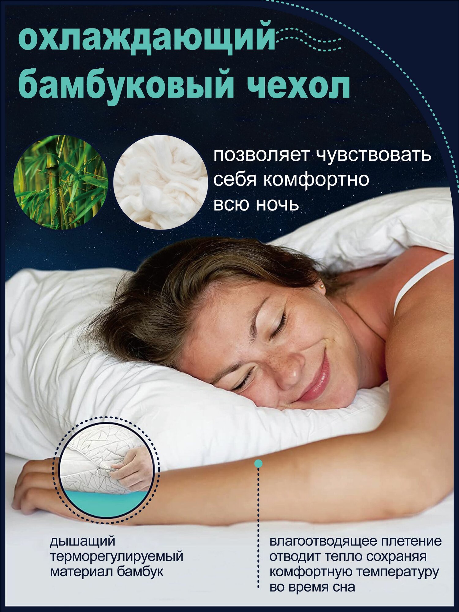 Подушка 50х70 регулируемая высота, мемори фоам с дополнительным наполнителем