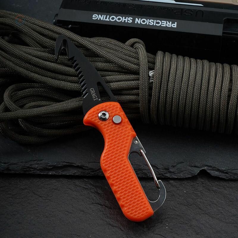 GRAGI водолазный нож складной с зазубренным лезвием для резки крюков и тросов, надежный инструмент для выживания и активного отдыха