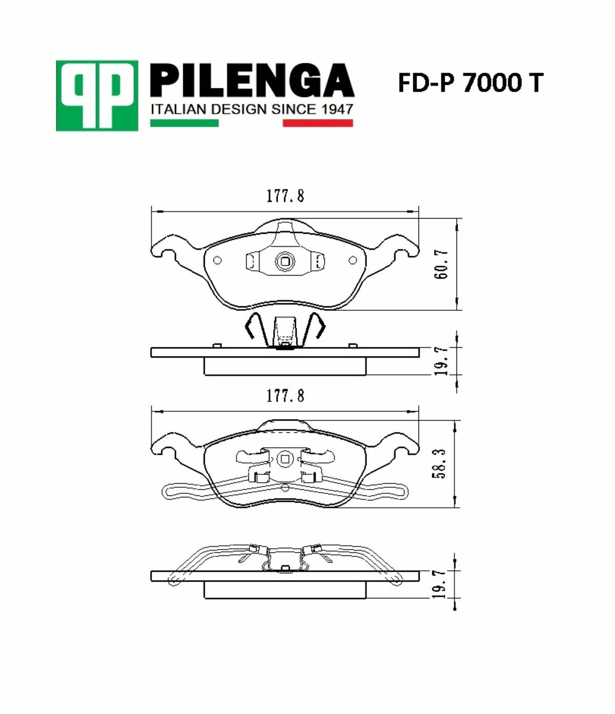 Колодки Пер. усил. ford Focus 98=>(Pilenga Fd-P 7000 T)