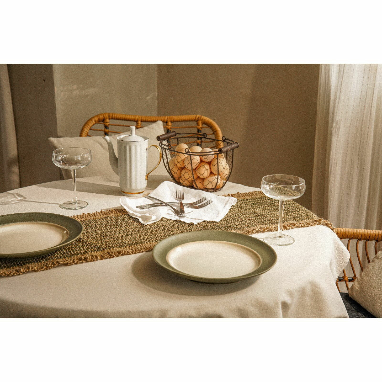 Дорожка на стол SL Home, 30x120 см, зелёная, цвет: зелёный, тематика: однотонная