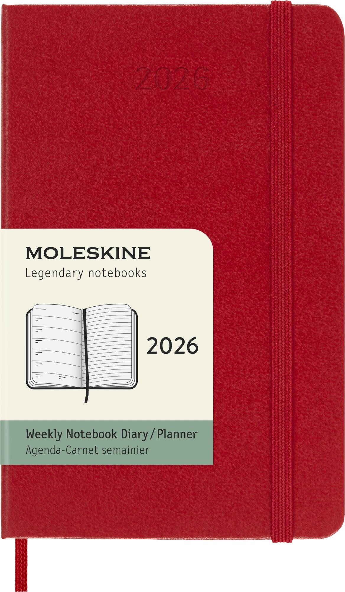Еженедельник на 2026 год Moleskine CLASSIC WKNT DHF212WN2 9x14 см красный