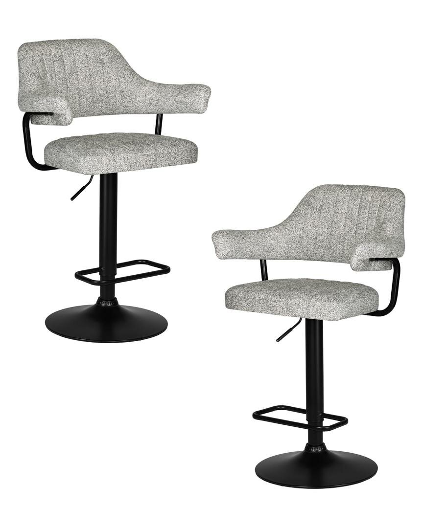 Стул барный DOBRIN Набор 2 шт Стул барный DOBRIN CHARLY BLACK, светло-серый твид (LEO04) арт. LM-5019-N_B-M_CT-LEO04
