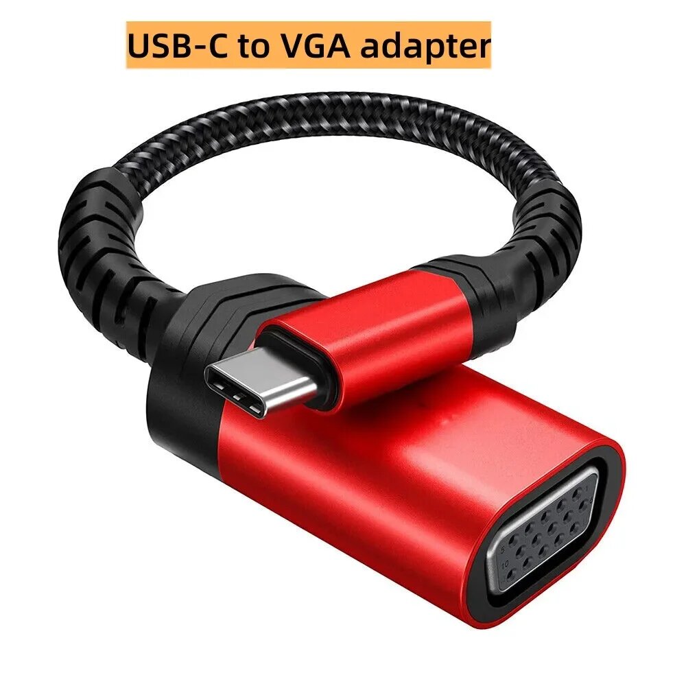 USB C к VGA адаптер VBDWRM 1080P 60Гц Red