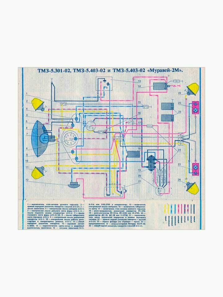 Схема электрооборудования на мотороллер Муравей