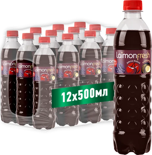 Лаймон Фрэш 0,5л.*12шт. Ежевика Вишня Макадамия Laimon Fresh Напиток газированный Производство - Россия