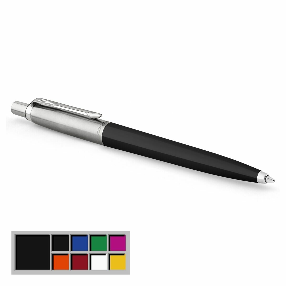 Ручка шариковая Parker Jotter Black синяя, 1,0мм, кнопочн, пластик. корпус, блистер, 2096873/295242