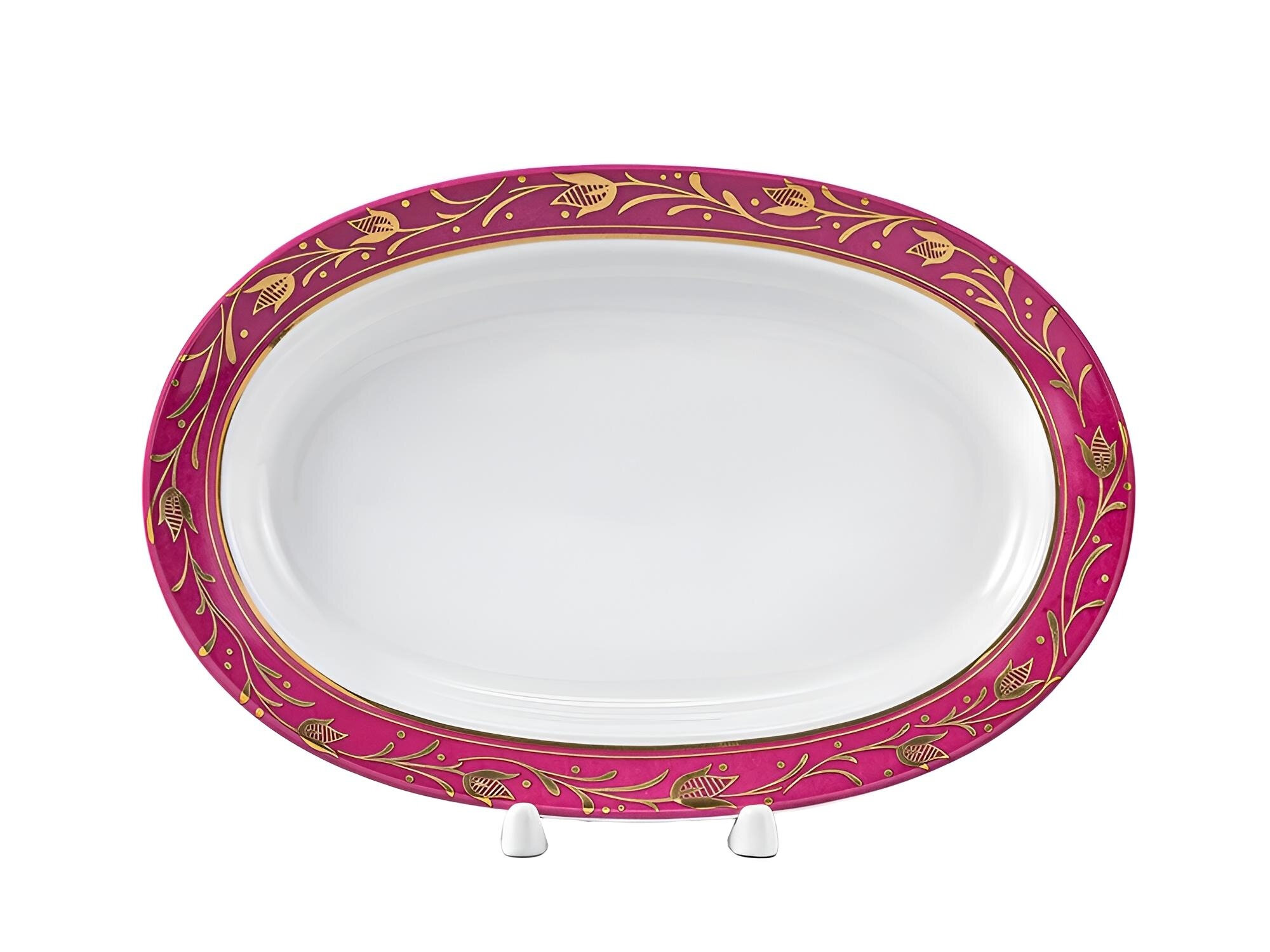 Блюдо овальное ИФЗ Молодежная, Сетка-Блюз, 25х6.8см, фарфор 80.82281.00.1