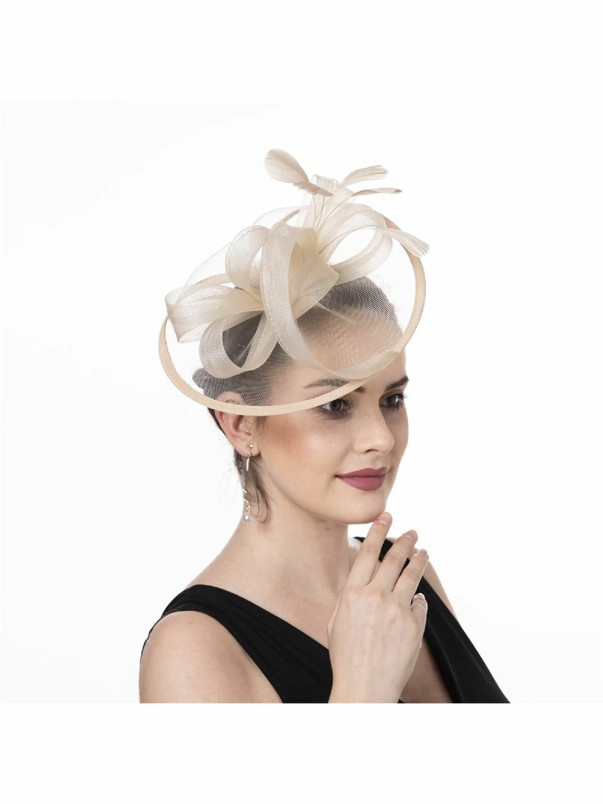 Шляпка с перьями и заколкой для женщин, Шампанское