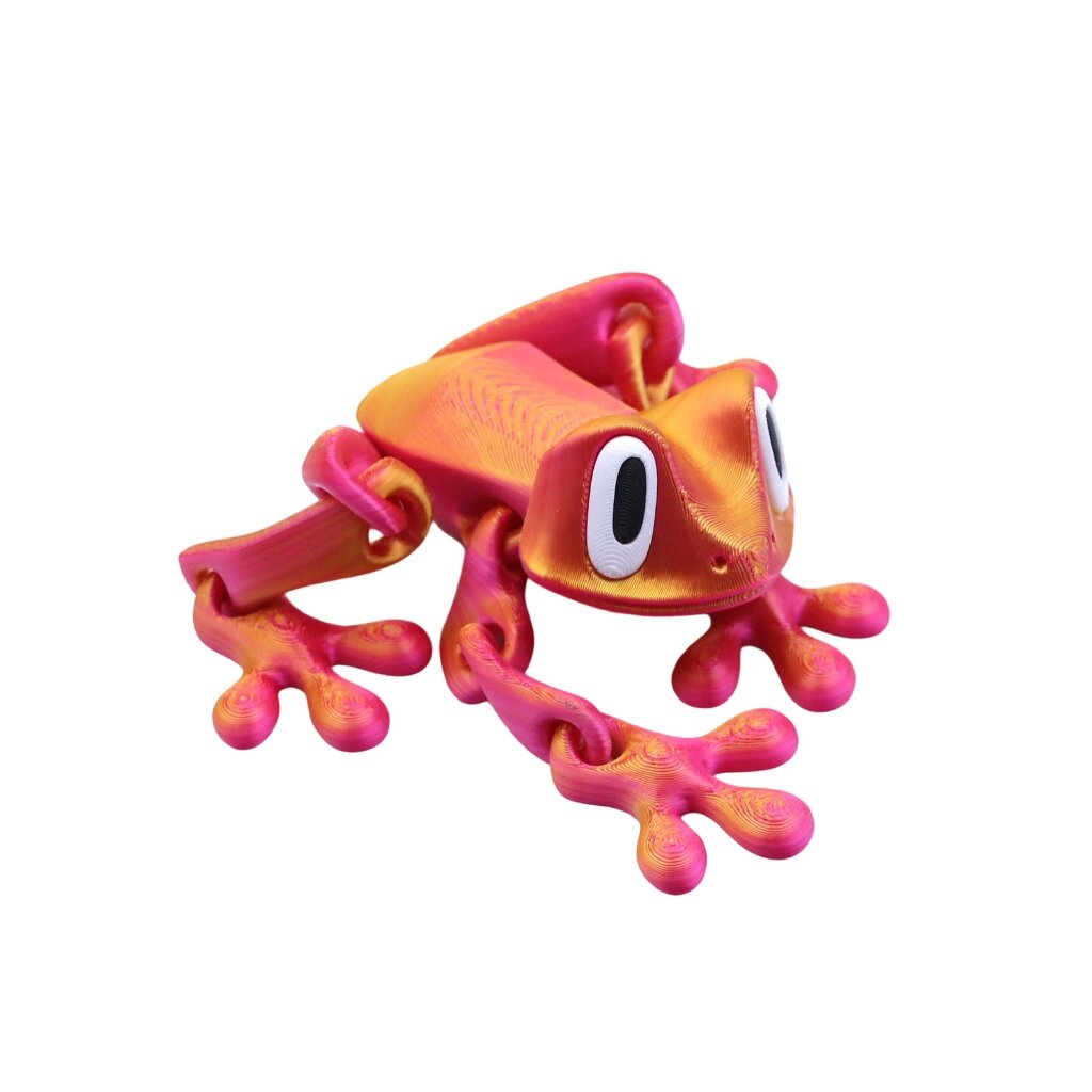 Flexible Articulated Animal Fidgety Toy 3D Printed Frogs Refrigerator Magnets Poseable Frogs Fridge Magnet for Office Home