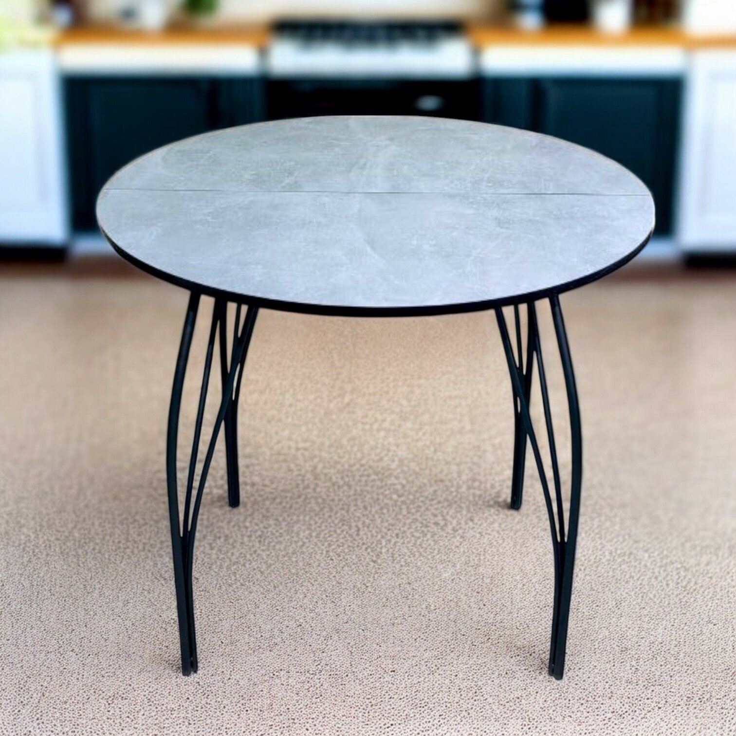 Тол кухонный , круглый, D 90-120х75 см, раздвижной, ЛДСП, металл