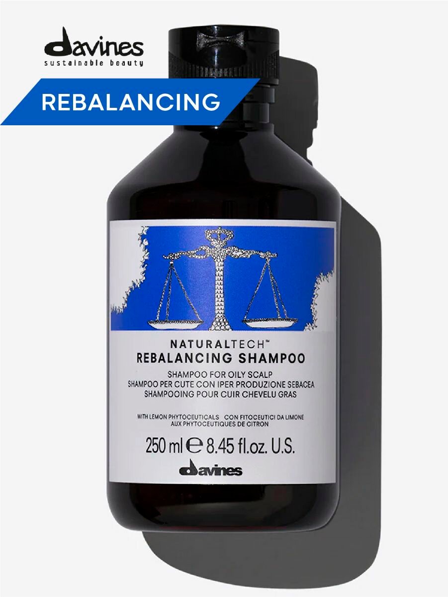 Davines NT Rebalancing Профессиональный балансирующий шампунь для жирных волос, Италия