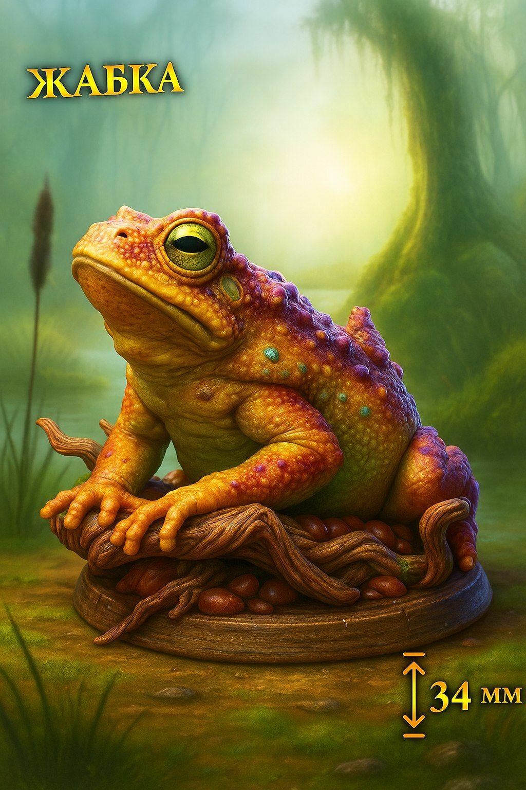 Лягушка, Жаба- монстр (34мм) миниатюра для DnD (ДнД) и других Настольных игр (НРИ, Варгеймов или РПГ), фентези тематика