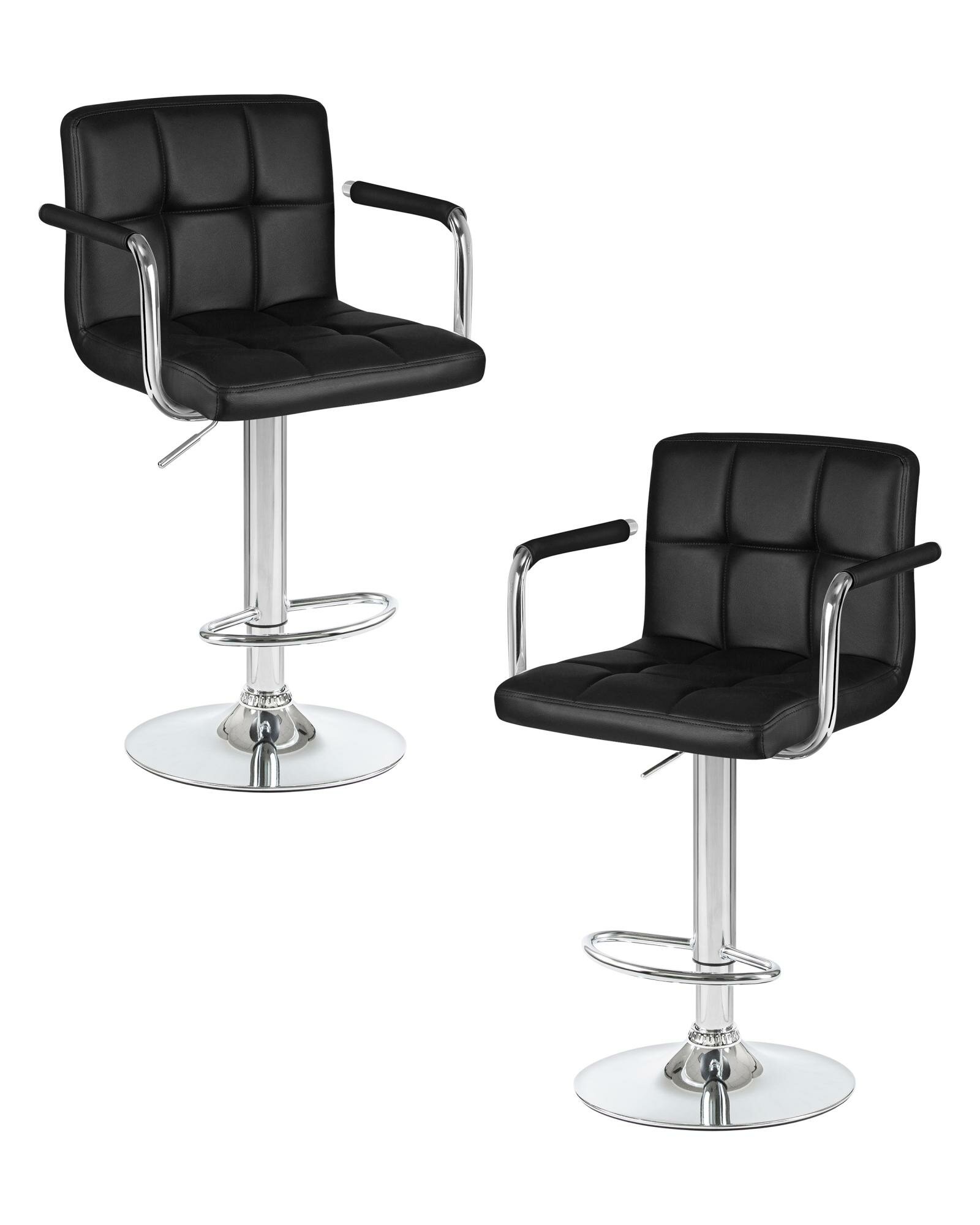 Стул KRUGER DOBRIN черный, ткань и металл, мягкое сиденье, с подлокотниками