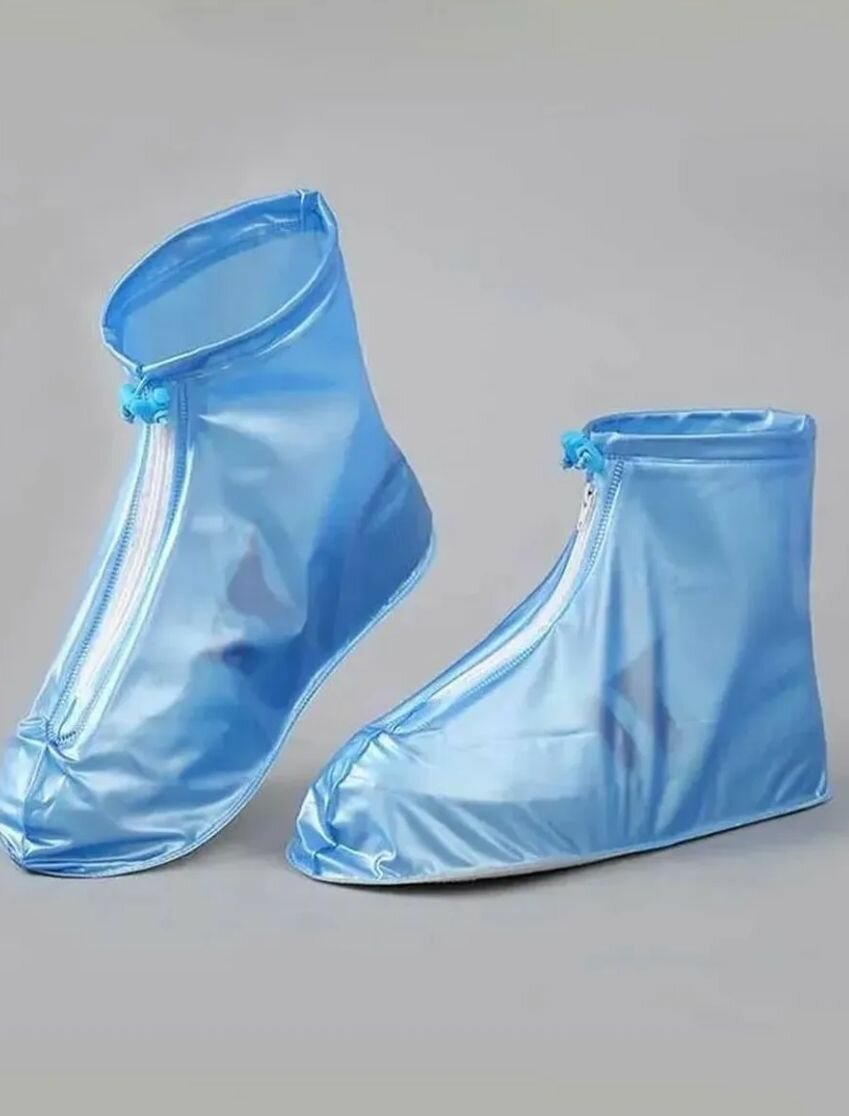 Защитные Детские чехлы на обувь. цвет голубой. размер S