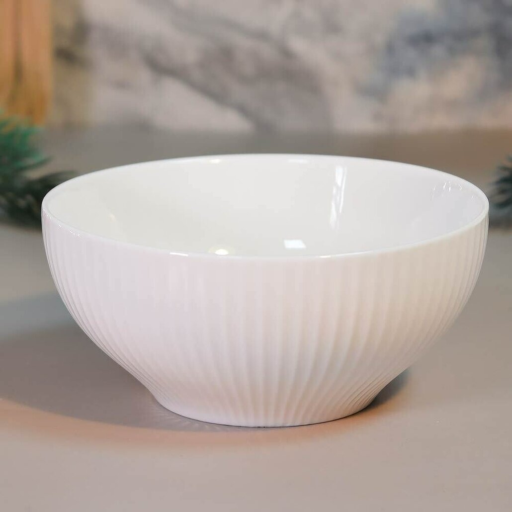 Пиала керамическая "Royal", 280мл, белая, рифленая, 11,5см, стиль, комфорт, качество для сервировки