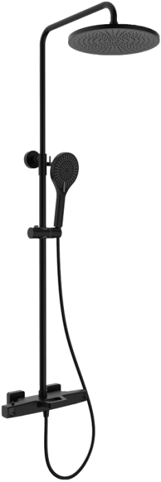 Душевая стойка Kaiser Quadris 25282-2 с изливом, с термостатом, черная