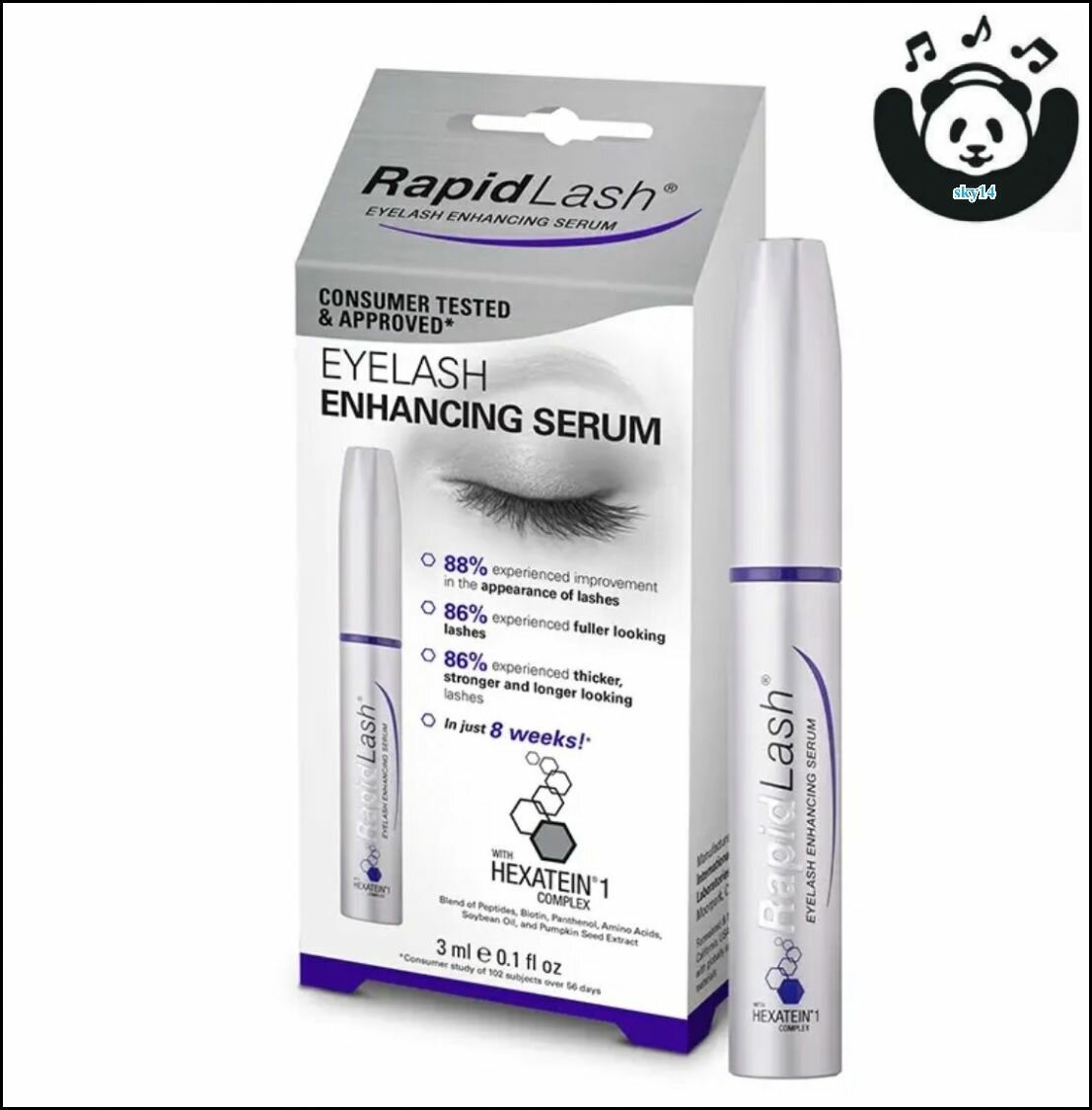 Эксклюзивный питательный концентрат American RapidLash для интенсивного роста ресниц, унисекс, 1 тюбик
