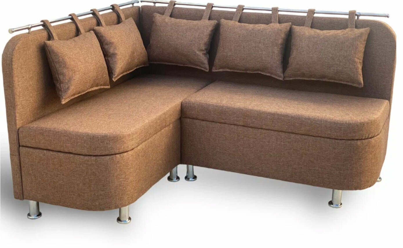 Кухонный уголок (диван) "Элегант" темно-коричневый левый с ящиками 140-170