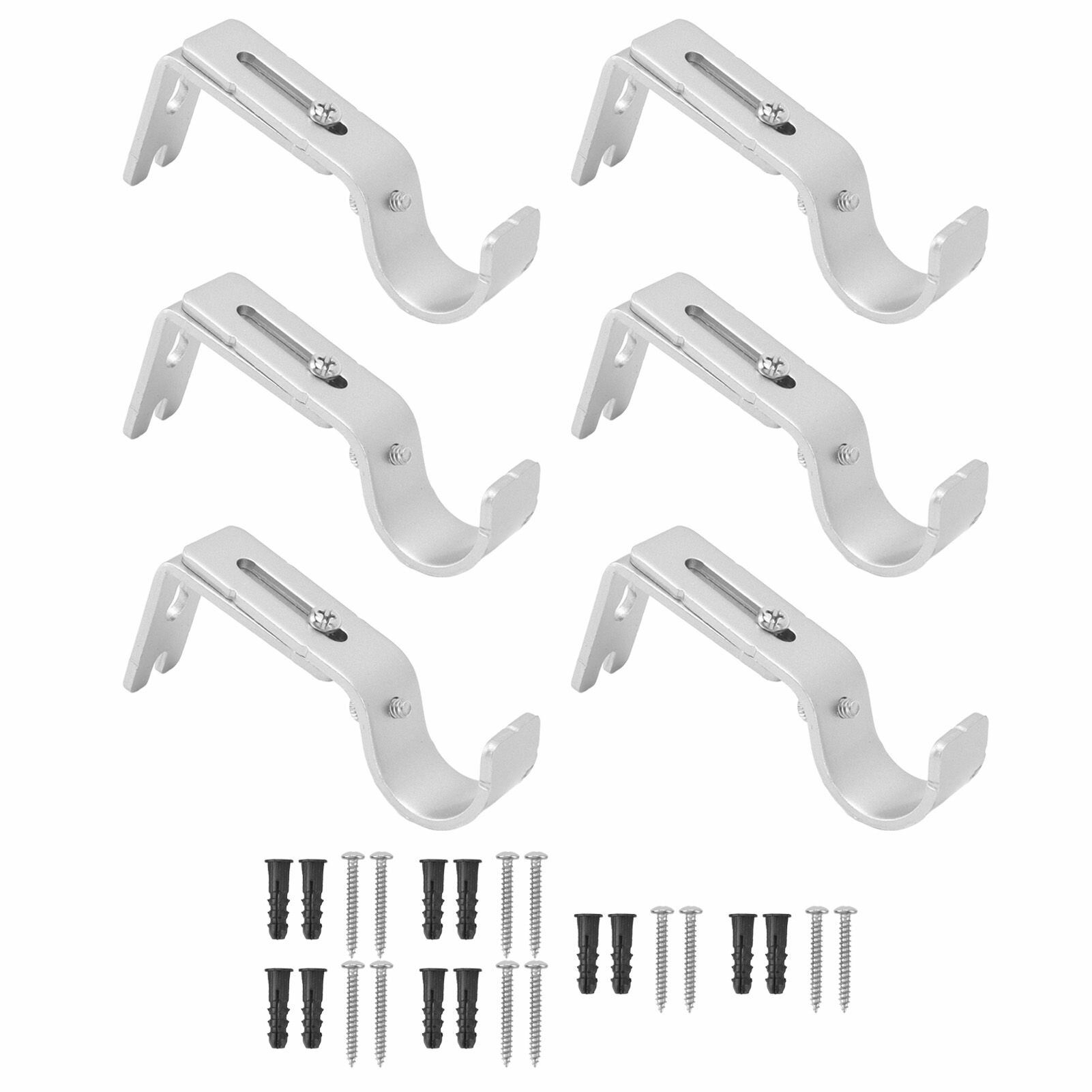 Шт. кронштейны для карнизов, железный регулируемый держатель для карнизов для окон, держатель для настенного крепления, серебро