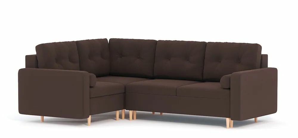 Угловой модульный диван Белфаст пантограф, велюр Зара Браун 20