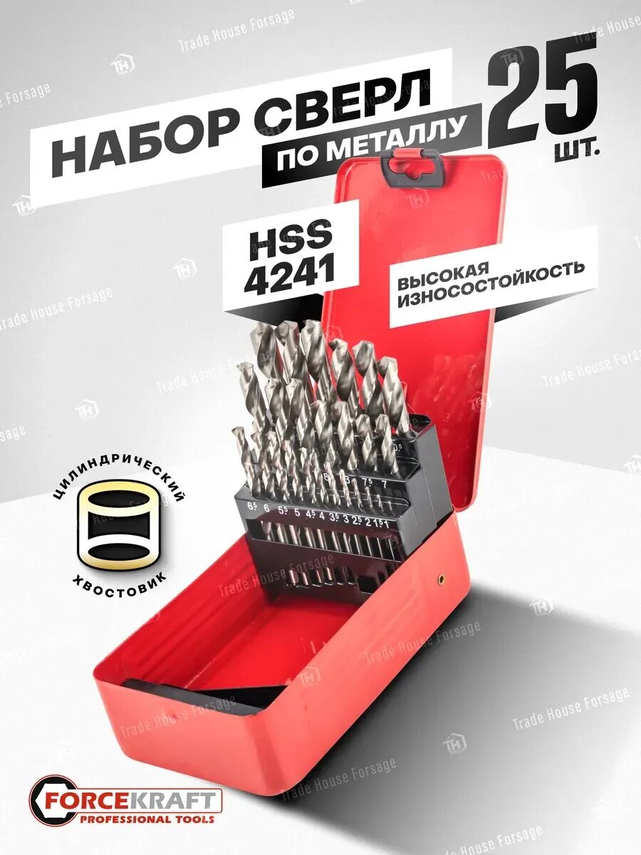 Набор сверл по металлу 25 предметов