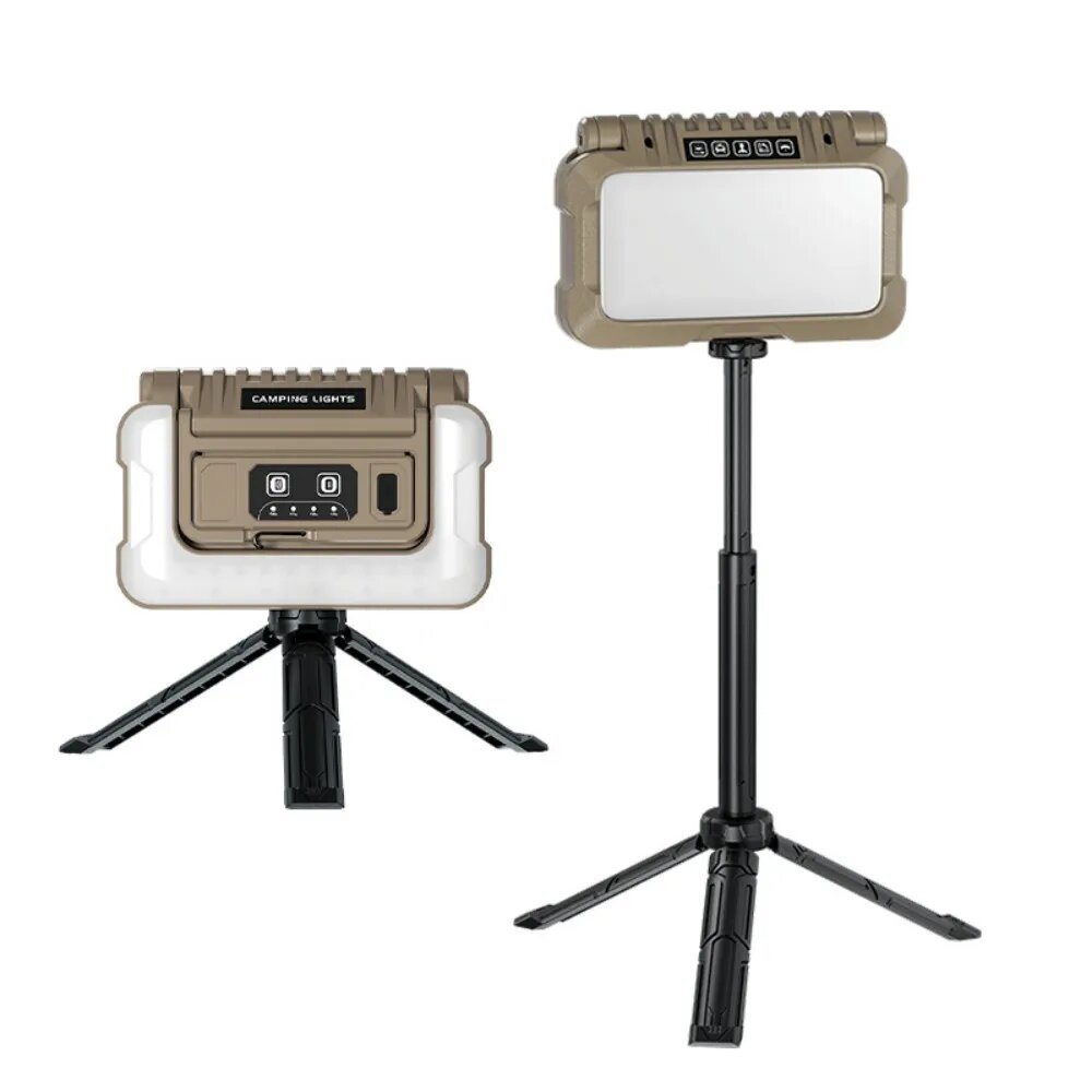 Беспроводной прожектор со светодиодной подсветкой с регулируемой яркостью, тройные источники, складная портативная лампа для кемпинга со штативом для аварийной палатки, работы в гараже