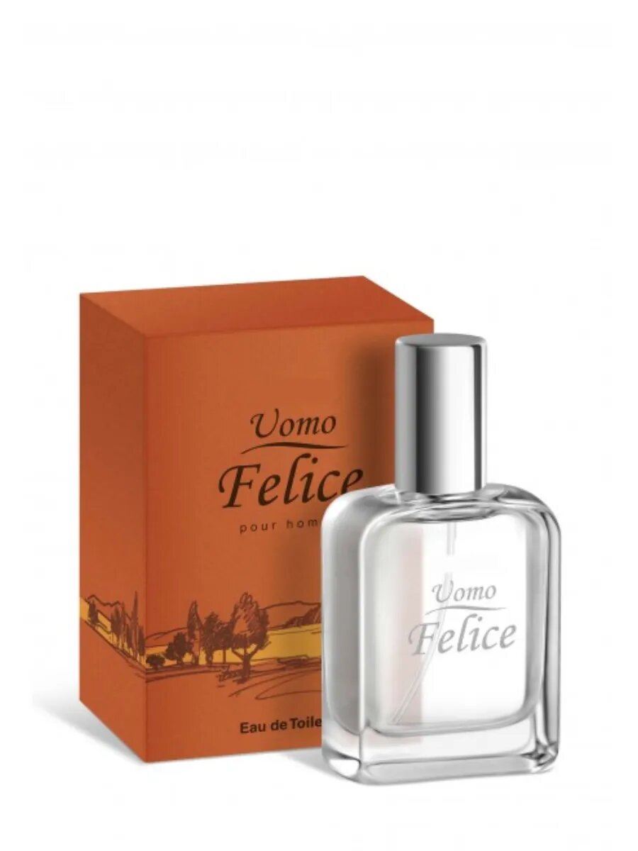 Туалетная вода Uomo Felice для мужчин, 35мл древесно-цитрусовый аромат.