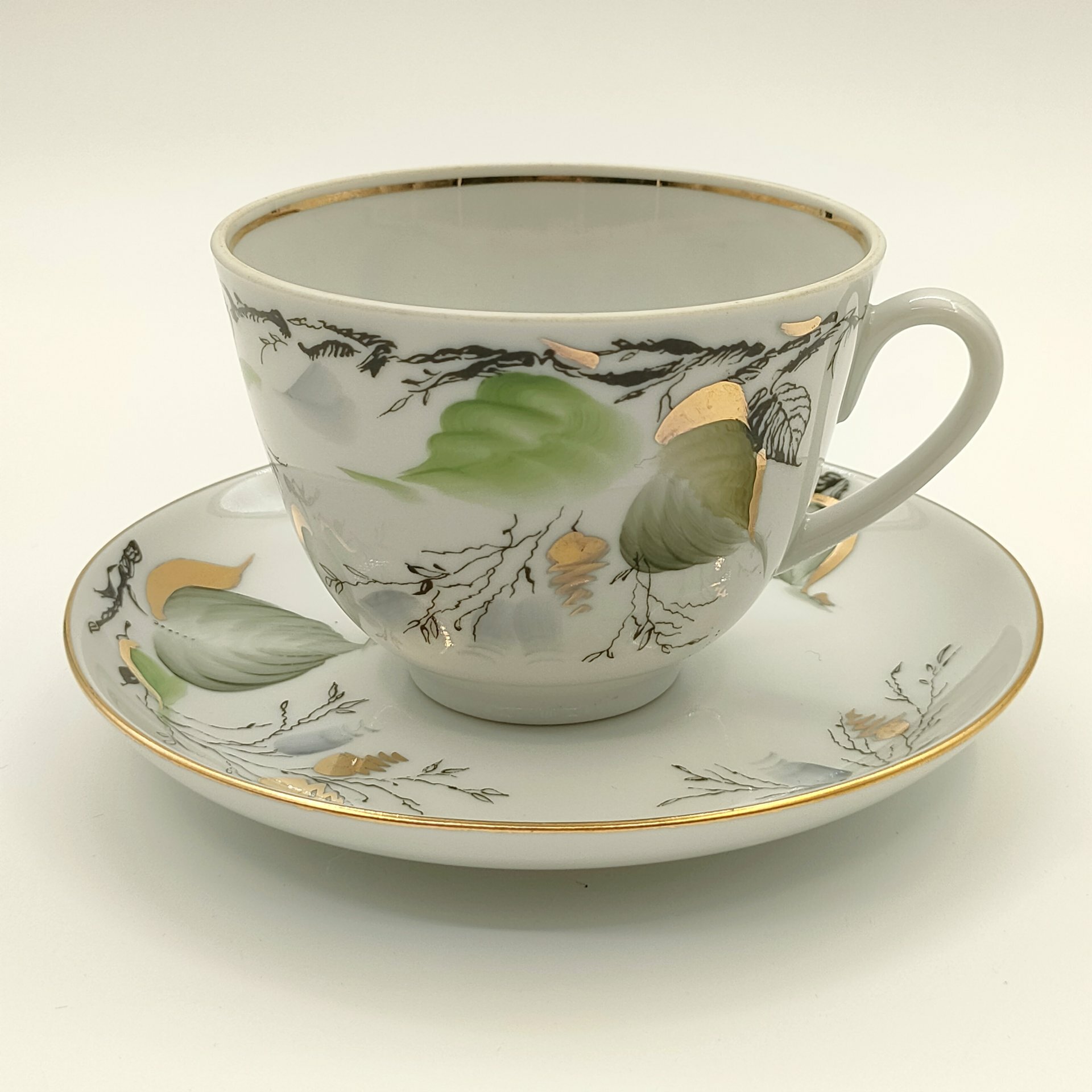 Пара чайная "Берёзка", автор формы "Весенняя" Яковлева С. Е.