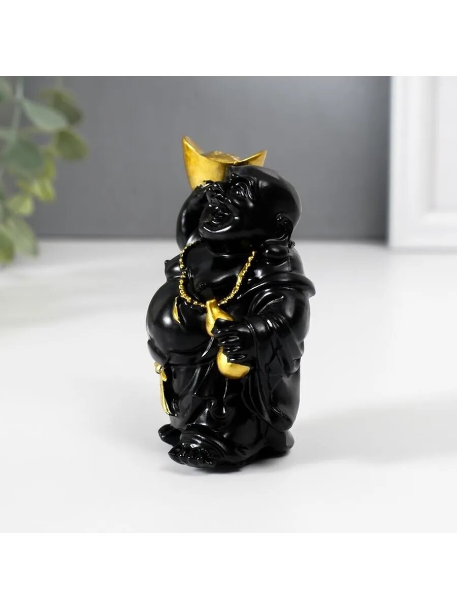 Статуэтка Хотей из полистоуна с символами богатства